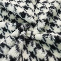 China Printed Patterned Sherpa Fleece Fabric 300gsm 150D For Blankets for sale