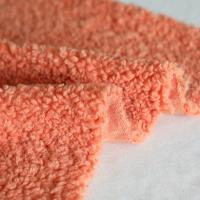 China Handbag Soft Sherpa Sheepskin Fabric Plain 288F 350gsm for sale