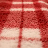 China Grid Pattern Printed Red Velveteen Fabric 250gsm For Bathrobe for sale
