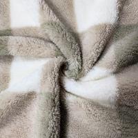 China Plaid Printed Shu Velveteen Fabric 100% Polyester 280gsm for sale