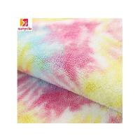 China Tie Dyed Rainbow Garment Soft Sherpa Fabric 240gsm 150D for sale