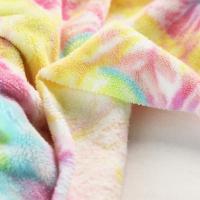 China Tie Dyed Rainbow Garment Soft Sherpa Fabric 240gsm 150D for sale
