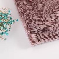 China Solid Crinkle Pleated Korean Velvet Fabric Knitted 260gsm for sale