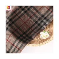 China Coffee Color Plaid Patterned Velvet Fabric 240gsm For Pillowslip Curtain Pants for sale
