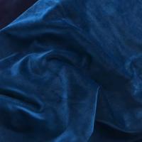 China Indigo Blue Super Soft Plush Fabric 100% Polyester Plain for sale