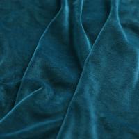 China Indigo Blue Super Soft Plush Fabric 100% Polyester Plain for sale