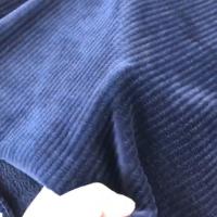 China Thick Striped Super Soft Stretchy Fabric 260gsm Double Side Spandex Polyester for sale