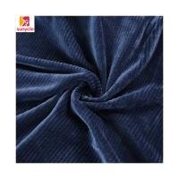 China Thick Striped Super Soft Stretchy Fabric 260gsm Double Side Spandex Polyester for sale