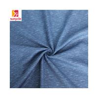 China Blue Cationic Polyester Single Jersey Fabric Spandex Waffle Knit for sale