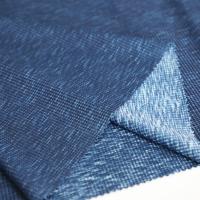 China Blue Cationic Polyester Single Jersey Fabric Spandex Waffle Knit for sale