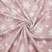 China Soft Jacquard Printed Pink Micro Polar Fabric 160gsm for sale