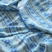 China Snowflake Pattern Micro Fleece Fabric One Side Printed Jacquard for sale