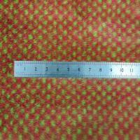 China Plaid Printed Brown Faux Fur Fabric 350gsm Thermal Long Pile For Balnkets Toys for sale