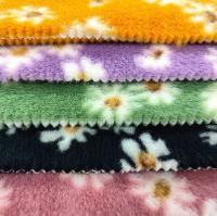 China Pattern 480gsm Faux Rabbit Fur Material Daisy Printed For Handbag for sale