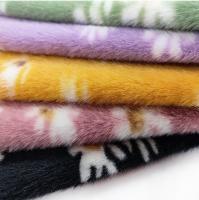 China Pattern 480gsm Faux Rabbit Fur Material Daisy Printed For Handbag for sale