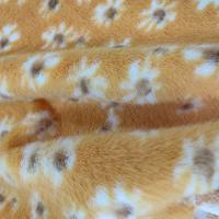 China Pattern 480gsm Faux Rabbit Fur Material Daisy Printed For Handbag for sale