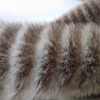 China 400gsm Black And White Faux Fur Fabric Wave Line 58'' 60'' for sale