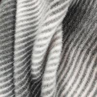 China 400gsm Black And White Faux Fur Fabric Wave Line 58'' 60'' for sale
