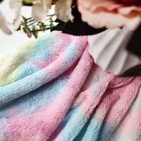 China Tie Dyed Gradient Artificial Fur Fabric Rabbit For Clothes Toy Handbag Upholstery for sale