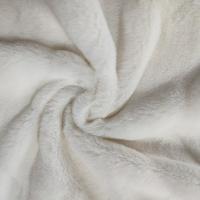 China Sheared Rabbit White Faux Fur Fabric 350gsm 288F 100% Polyester for sale