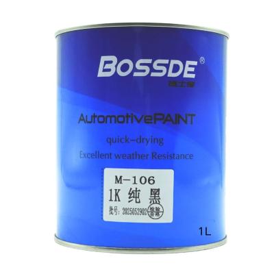 China Premium Pure Black 1K Automotive Paint High Durability Smooth Coverage Car Body Refinishing for sale