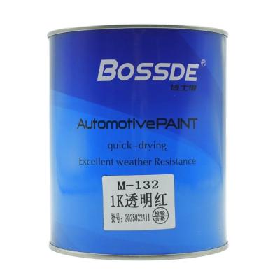 China Brilliant Transparent Red 1K Automotive Paint Vivid Pure Tone High Durability Fast Drying for sale