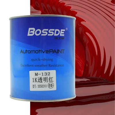 China 1K Transparent Red Basecoat Automotive Refinishing Brilliant Clarity Strong Resistance for sale
