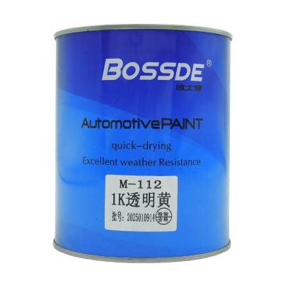 China Brilliant 1K Transparent Yellow Automotive Basecoat High Clarity Smooth Spraying for sale
