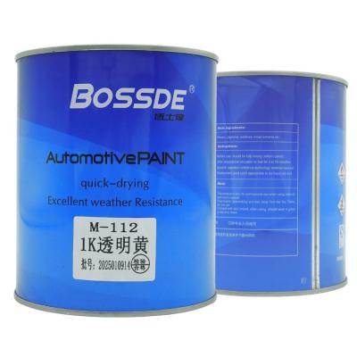 China 1K Transparent Yellow Auto Body Paint Basecoat Excellent Clarity Strong Weather Resistance for sale