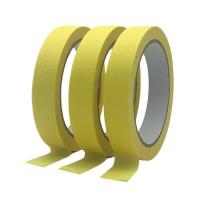 China OEM 100 Degree Yellow Automotive Masking Tape For Automotive Body Refinish Repair for sale