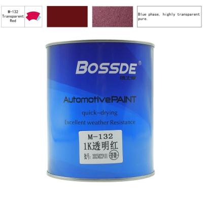China Bossde Transparent Red Car Basecoat Professional Refinish Toner 1L High Clarity Paint for sale