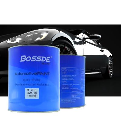 China Bossde 2K Pure Black Strong Coverage Advanced Coating 4L High Performance Car Paint for sale