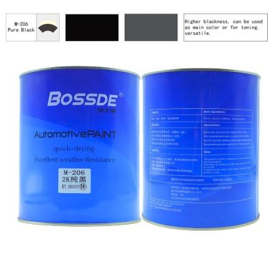 China Bossde 2K Pure Black Durable High Gloss Coating 4L Powerful Automotive Refinish Paint for sale