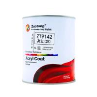 China Zuotong ZT9142 Bright Red 2K Solid Color Car Paint Acrylic Polyurethane Direct Gloss Automotive Refinish Coating for sale