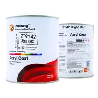 China Zuotong ZT9142 Bright Red 2K Solid Color Car Paint Acrylic Polyurethane Direct Gloss Automotive Refinish Coating for sale
