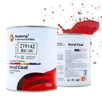 China Zuotong ZT9142 Bright Red 2K Solid Color Car Paint Acrylic Polyurethane Direct Gloss Automotive Refinish Coating for sale