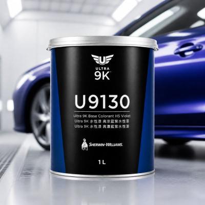 China Ultra 9K U9130 Blue Violet Water-Based Basecoat Mixing Toner 1L for Automotive Paint Mixing System Formula for sale