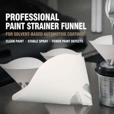 China Disposable Paper Paint Strainer Filter Funnel with Polyester Mesh for Automotive Refinish Solvent Based Oil Based Paint Coatings for sale