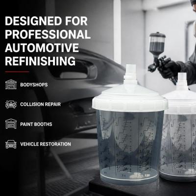 China Disposable Paint Mixing Spray Cup System with Ratio Scales for Automotive Refinish Spray Gun Painting for sale