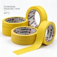 China Standard Yellow Crepe Paper Masking Tape for Automotive Refinishing 60°C for sale