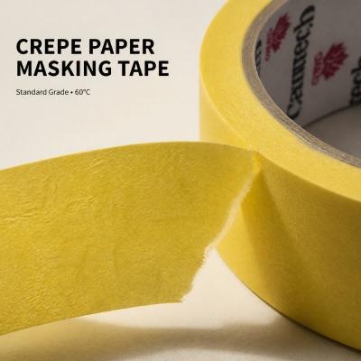 China Premium Yellow High Temperature 100 Degree Automotive Masking Tape For Car Painting for sale