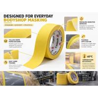 China Standard Yellow Crepe Paper Masking Tape for Automotive Refinishing 60°C for sale
