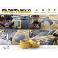 China Standard Yellow Crepe Paper Masking Tape for Automotive Refinishing 60°C for sale