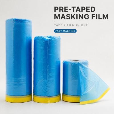 China Pre-Taped Masking Film for Automotive Painting Car Refinishing Paint Masking Protection for sale