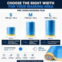 China Pre-Taped Masking Film for Automotive Painting Car Refinishing Paint Masking Protection for sale