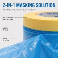 China Pre-Taped Masking Film Automotive Car Refinishing Paint Overspray Protection for Body Panels for sale