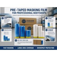 China Pre-Taped Masking Film for Automotive Painting Car Refinishing Paint Masking Protection for sale