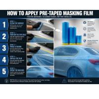 China Pre-Taped Masking Film Automotive Car Refinishing Paint Overspray Protection for Body Panels for sale