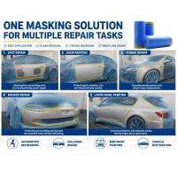 China Pre-Taped Masking Film Automotive Car Refinishing Paint Overspray Protection for Body Panels for sale