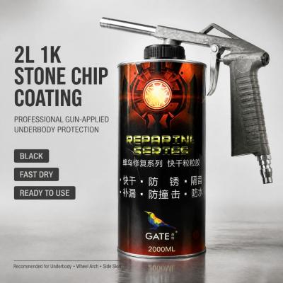 China 2L Black Rubberized Undercoating 1K Spray Gun Stone Chip Coating for Automotive Body Shop OEM Private Label for sale